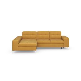 Sit & More Ecksofa SIT & MORE "Baviene L-Form", gelb (senf), B:286cm H:92cm T:176cm, Sofas, Ecksofa, inklusive Sitztiefenverstellung und Federkern, wahlweise Bettfunktion