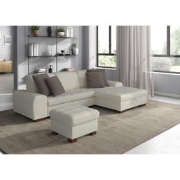 Sit & More Ecksofa SIT & MORE "Luxor L-Form", beige (creme), B:275cm H:82cm T:173cm, Luxus-Microfaser ALTARA NUBUCK (100% Polyester);Soft clean (98% Polyester, 2% Polyamid);Struktur fein (100% Polyester), Sofas, Ecksofa, wahlweise mit Bettfunktion, Bettkasten und Kopfteilverstellung