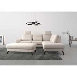 Sit & More Ecksofa SIT & MORE "Cinturo L-Form", grau (elephant), B:260cm H:88cm T:226cm, Sofas, Ecksofa, inklusive Sitztiefenverstellung und Federkern, Sitzh&ouml;he 45 cm