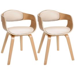 CLP 2er-Set Esszimmerst&uuml;hle Kingston, ergonomisch mit gepolsterter R&uuml;ckenlehne, Kunstleder & Holz, bis 150 kg belastbar