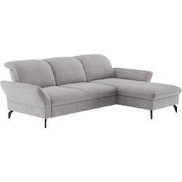 Sit & More Ecksofa SIT & MORE "Leandro L-Form", silber, B:267cm H:88cm T:200cm, 90% Polyester, 10% Polyamid, Sofas, Ecksofa, Wahlweise mit Bett-, Kopfteil - und Armlehnfunktion, sowie Bettkasten
