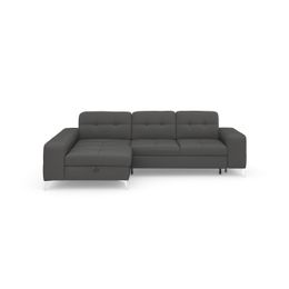 Sit & More Ecksofa SIT & MORE "Baviene L-Form", grau, B:286cm H:92cm T:176cm, Sofas, Ecksofa, inklusive Sitztiefenverstellung und Federkern, wahlweise Bettfunktion
