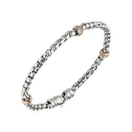 Goldarmband Jobo Armbänder Gr. Roségold 585-Weißgold 585-Diamanten, rosegold (roségold 585) Damen Armbänder Gold 585 bicolor mit 39 Diamanten 19 cm