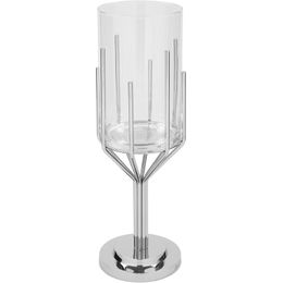 Windlicht Fink "LUXOR" Kerzenhalter Gr. H: 49,5 cm, silberfarben Silberfarben - aus Aluminium, Edelstahl und Glas