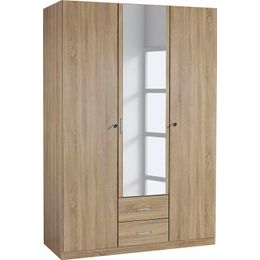 Kleiderschrank Rauch "Bergheim" Schränke Gr. B/H/T: 135 cm x 197 cm x 54 cm, 3 St., braun (struktureichefarben hell) Drehtürenschrank Drehtürenschränke Schränke abschließbar