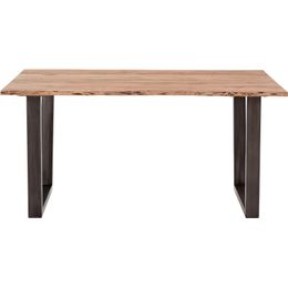 Esstisch MCA LIVING "Calabria" Tische Gr. B/H/T: 160 cm x 78 cm x 90 cm, braun (akazie natur, antik gewischt, akazie natur) Esstisch Holz-Esstische Rechteckiger Massivholz mit Baumkante