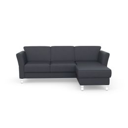 Sit & More Ecksofa SIT & MORE "Visby L-Form", grau (dunkelgrau), B:248cm H:87cm T:162cm, Sofas, Ecksofa, wahlweise mit Bettfunktion und Bettkasten, frei im Raum stellbar