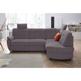 Sit & More Ecksofa SIT & MORE "Sonoma L-Form", grau (dunkelgrau), B:246cm H:91cm T:176cm, Kunstleder SOFTLUX;Luxus-Microfaser ALTARA NUBUCK (100% Polyester);Luxus-Microfaser (90% Polyester, 10% Polyamid), Sofas, Ecksofa, wahlweise mit Bettfunktion und Bettkasten, Topseller