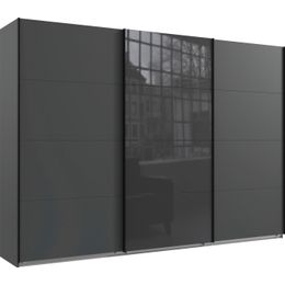 Schwebetürenschrank wimex "Norderstedt" Schränke Gr. B/H/T: 313 cm x 236 cm x 64 cm, 3 St., grau (graphit, glas grey) Schwebetürenschränke und Schiebetürenschränke INKLUSIVE 2 Stoffboxen zusätzliche Einlegeböden, mit Glastür Bestseller