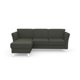Sit & More Ecksofa SIT & MORE "Visby L-Form", grau (anthrazit), B:248cm H:87cm T:162cm, Sofas, Ecksofa, wahlweise mit Bettfunktion und Bettkasten, frei im Raum stellbar