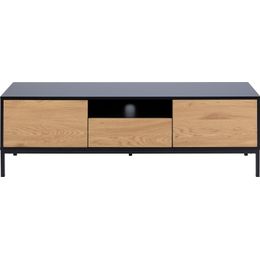 TV-Schrank ACTONA GROUP Schränke Gr. B/H/T: 140 cm x 45 cm x 40 cm, 2 St., schwarz (matt wildeiche, matt schwarz) TV-Sideboards 1 Schublade, offenem Fach und 2 geschlossenen Fächern, Breite 140 cm