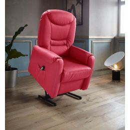 Sit & More TV-Sessel SIT & MORE "Morten", rot (feuerrot), B:76cm H:113cm T:78cm, Luxus-Kunstleder;NaturLEDER (echtes Rindsleder);Luxus-Microfaser (100% Polyester), Sessel, Fernsehsessel, in Gr&ouml;&szlig;e M, wahlweise mit Motor und Aufstehhilfe