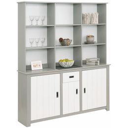 Buffet Home Affaire "Kampen" Schränke grau (weiß, grau) Anrichten Buffetschränke Breite 158 cm