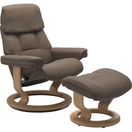 Relaxsessel stressless "Ruby", braun (mole batick), B:74cm H:97cm T:74cm, Leder BATICK: BATICK ist ein leicht korrigiertes, durchgef&auml;rbtes und genarbtes M&ouml;belleder, bei dem die meisten Unebenheiten und Spuren in der Regel entfernt wurden.;Leder PALOMA: PALOMA ist ein durchgef&auml;rbtes Semianilin-M&ouml;belleder mit nat&uuml;rlicher Narbung., Sessel, Relaxsessel, mit Classic Base, Gr&ouml;&szlig;e S, Gestell Eiche, Wenge,