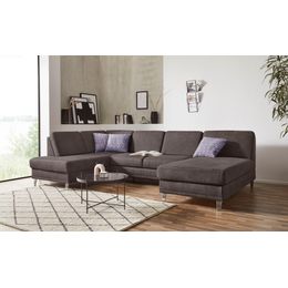 Sit & More Wohnlandschaft SIT & MORE "Clio U-Form", grau (anthrazit), B:319cm H:89cm T:190cm, Sofas, Wohnlandschaft, wahlweise mit Bettfunktion und Bettkasten, inklusive Federkern