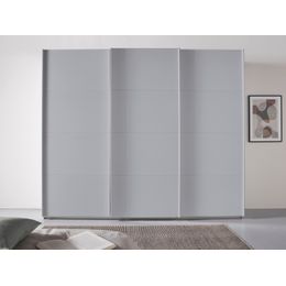 Schwebetürenschrank Rauch "Oteli" Schränke Gr. B/H/T: 271 cm x 229 cm x 68 cm, 3 St., grau (seidengrau) Schwebetürenschränke und Schiebetürenschränke in verschiedenen Dekor- Hochglanzfarben