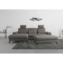 Sit & More Ecksofa SIT & MORE "Cinturo L-Form", grau, B:283cm H:88cm T:175cm, Sofas, Ecksofa, inklusive Sitztiefenverstellung und Federkern, Sitzh&ouml;he 45 cm