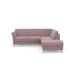Sit & More Ecksofa SIT & MORE "Visby L-Form", rosa (altrosa), B:248cm H:87cm T:213cm, Sofas, Ecksofa, Wahlweise mit Bettfunktion und Stauraum, frei im Raum stellbar