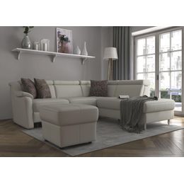 Sit & More Ecksofa SIT & MORE "Freetown L-Form", wei&szlig; (altwei&szlig;), B:252cm H:84cm T:216cm, Sofas, Ecksofa, inklusive Kopfteilverstellung und komfortablem Federkern