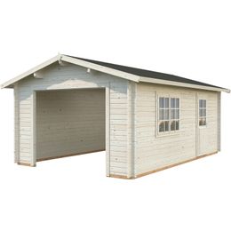 Garage Palmako "Irene/Roger" Garagen beige (naturbelassen) Garagen BxTxH: 426x598x276 cm, ohne Tor, naturbelassen