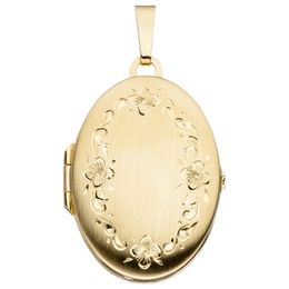 Medallion-Anhänger Jobo "Anhänger Medaillon oval" Schmuckanhänger Gr. Gelbgold 333, goldfarben (gelbgold 333) Damen Anhänger 333 Gold