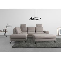 Sit & More Ecksofa SIT & MORE "Cinturo L-Form", grau (steelgrau), B:260cm H:88cm T:226cm, Sofas, Ecksofa, inklusive Sitztiefenverstellung und Federkern, Sitzh&ouml;he 45 cm