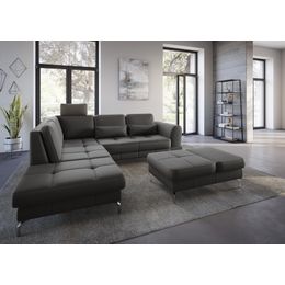Sit & More Ecksofa SIT & MORE "Bendigo L-Form", braun (mokka), B:258cm H:84cm T:226cm, Sofas, Ecksofa, inklusive Sitztiefenverstellung, Bodenfreiheit 12 cm, in 2 Fu&szlig;farben