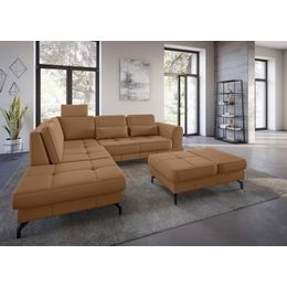 Sit & More Ecksofa SIT & MORE "Bendigo L-Form", braun (cappucino), B:258cm H:84cm T:226cm, Sofas, Ecksofa, inklusive Sitztiefenverstellung, Bodenfreiheit 12 cm, in 2 Fu&szlig;farben