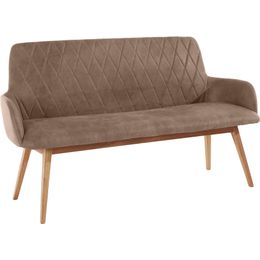 Sitzbank Home Affaire "Brest", grau (taupe, natur), B:160cm H:88cm T:60cm, Polyester, Sitzbänke, Sitzbank Essbank Polsterbank, Schuhbank, Garderobenbank, Bank Breite 160 cm