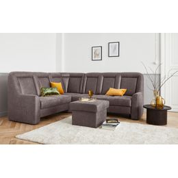 Sit & More Ecksofa SIT & MORE "Melissa L-Form", grau (anthrazit), B:257cm H:107cm T:217cm, 100% Polyester, Sofas, Ecksofa, klassisches Polsterprogramm, wahlweise Bettfunktion und Schubkasten