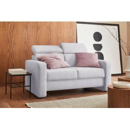 Sit & More 2-Sitzer SIT & MORE "Bologna", silber, B:153cm H:84cm T:93cm, Sofas, inklusive Kopfteilverstellung und Federkern