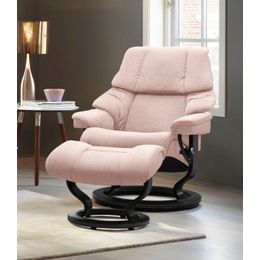 Fußhocker stressless "Reno" Hocker Gr. B/H/T: 55 cm x 40 cm x 41 cm, ROHLEDER Stoff Q2 FARON, Classic Base Schwarz, pink (light q2 faron) Fußhocker mit Classic Base, Gestell Schwarz