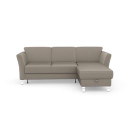 Sit & More Ecksofa SIT & MORE "Visby L-Form", braun (latte), B:248cm H:87cm T:162cm, Sofas, Ecksofa, wahlweise mit Bettfunktion und Bettkasten, frei im Raum stellbar