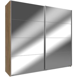 Schwebetürenschrank wimex "Easy" Schränke Gr. B/H/T: 225 cm x 210 cm x 65 cm, 2 St., braun (plankeneichefarben, spiegel) Schranksysteme und Schrankserien mit Vollspiegel