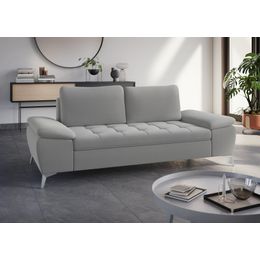 Sit & More 2,5-Sitzer SIT & MORE "Latigo", silber, B:211cm T:90cm, Sofas, mit hochwertigen Metallf&uuml;&szlig;en