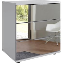 Nachtkommode wimex "Saigon" Sideboards Gr. B/H/T: 52 cm x 58 cm x 38 cm, 3, weiß (weiß, spiegel) mit 3 Schubladen, wahlweise Glas-oder Spiegelfronten