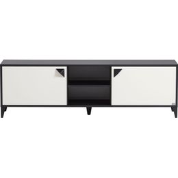 TV-Board LOOKS by Wolfgang Joop "Looks Classic" Sideboards Gr. B/H/T: 160,0 cm x 48,7 cm x 39,0 cm, schwarz (schwarzmatt, cremebeige) TV-Lowboards Mit hochwertigen Metallbeschlägen und Softclose-Scharnieren