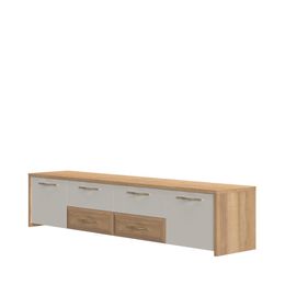 TV-Board Home Affaire "Gala" Sideboards Gr. B/H/T: 219 cm x 48 cm x 46 cm, Breite 219, 4, beige (beige, pacific walnuss decor) TV-Lowboards UV lackiert, kratzfest, hochglänzend