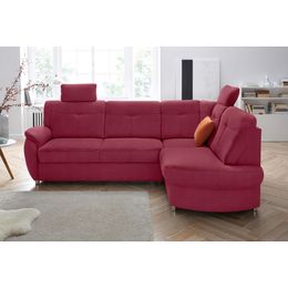 Sit & More Ecksofa SIT & MORE "Sonoma L-Form", rot (bordeaux), B:246cm H:91cm T:176cm, Kunstleder SOFTLUX;Luxus-Microfaser ALTARA NUBUCK (100% Polyester);Luxus-Microfaser (90% Polyester, 10% Polyamid), Sofas, Ecksofa, wahlweise mit Bettfunktion und Bettkasten, Topseller