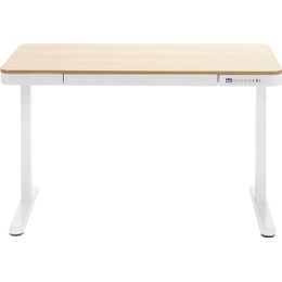 Schreibtisch MCA furniture "Barco" Tische Gr. B/H/T: 120 cm x 72 cm x 60 cm, braun (braun, weiß, braun) elektrisch höhenverstellbar von 72-122 cm, Breite 120 cm