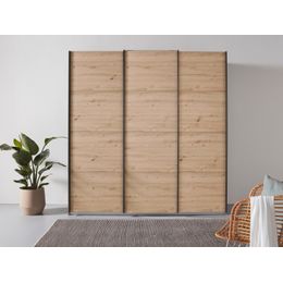 Schwebetürenschrank Rauch "Oteli" Schränke Gr. B/H/T: 203 cm x 210 cm x 68 cm, 3 St., braun (eiche artisan) Schwebetürenschränke und Schiebetürenschränke in verschiedenen Dekor- Hochglanzfarben