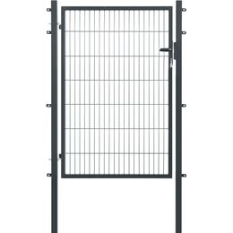 GARDEN 'N' MORE Zauneinzeltür "Einzeltor Premium" Tore 143 cm hoch, anthrazit Gr. B/H: 120 cm x 140 cm, grau (anthrazit) Zauntore