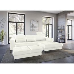 Sit & More Ecksofa SIT & MORE "Bendigo L-Form", wei&szlig; (altwei&szlig;), B:284cm H:84cm T:175cm, Sofas, Ecksofa, inklusive Sitztiefenverstellung, Bodenfreiheit 12 cm, in 2 Fu&szlig;farben