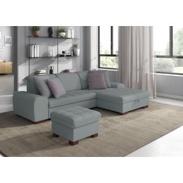 Sit & More Ecksofa SIT & MORE "Luxor L-Form", blau (aqua), B:275cm H:82cm T:173cm, Luxus-Microfaser ALTARA NUBUCK (100% Polyester);Soft clean (98% Polyester, 2% Polyamid);Struktur fein (100% Polyester), Sofas, Ecksofa, wahlweise mit Bettfunktion, Bettkasten und Kopfteilverstellung
