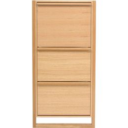 Schuhkommode WOODMAN "NewEst" Sideboards Gr. B/H/T: 67 cm x 138 cm x 28 cm, braun (eichefarben) Breite 67 cm, mit 3 Klappen, Holzfurnier aus Eiche