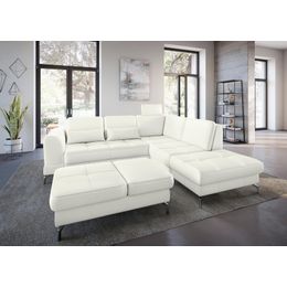Sit & More Ecksofa SIT & MORE "Bendigo L-Form", wei&szlig; (altwei&szlig;), B:258cm H:84cm T:226cm, Sofas, Ecksofa, inklusive Sitztiefenverstellung, Bodenfreiheit 12 cm, in 2 Fu&szlig;farben