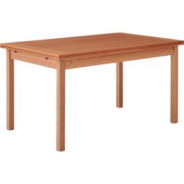 Esstisch HAMMEL FURNITURE "Basic Dinex, schnell innenliegende Einlegeplatten ausziehbar" Tische Gr. B/H/T: 140 cm x 76 cm x 90 cm, Auszugsplatte, rot (kirsche) Esstische rechteckig Furnier Massivholz, in zwei Breiten, stabiler dänische Design Tisch