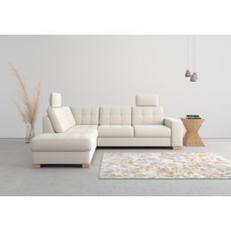 Sit & More Ecksofa SIT & MORE "Quincy L-Form", beige (creme), B:249cm H:82cm T:213cm, Sofas, Ecksofa, wahlweise mit Bettfunktion und Bettkasten