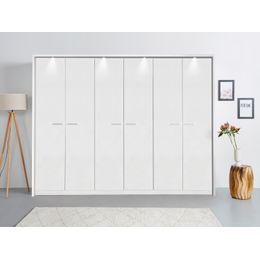 Drehtürenschrank Rauch "Oteli" Schränke Gr. B/H/T: 275 cm x 231 cm x 58 cm, mit Beleuchtung, 6 St., weiß inkl. Passepartout optional mit Beleuchtung