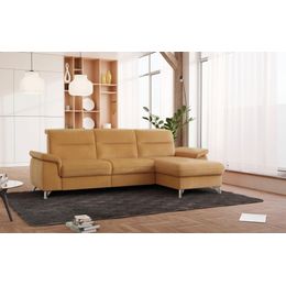 Sit & More Ecksofa SIT & MORE "Astoria L-Form", gelb (dijon), B:260cm H:91cm T:175cm, 100% Polyester, Sofas, Ecksofa, wahlweise mit motorischer Relaxfunktion